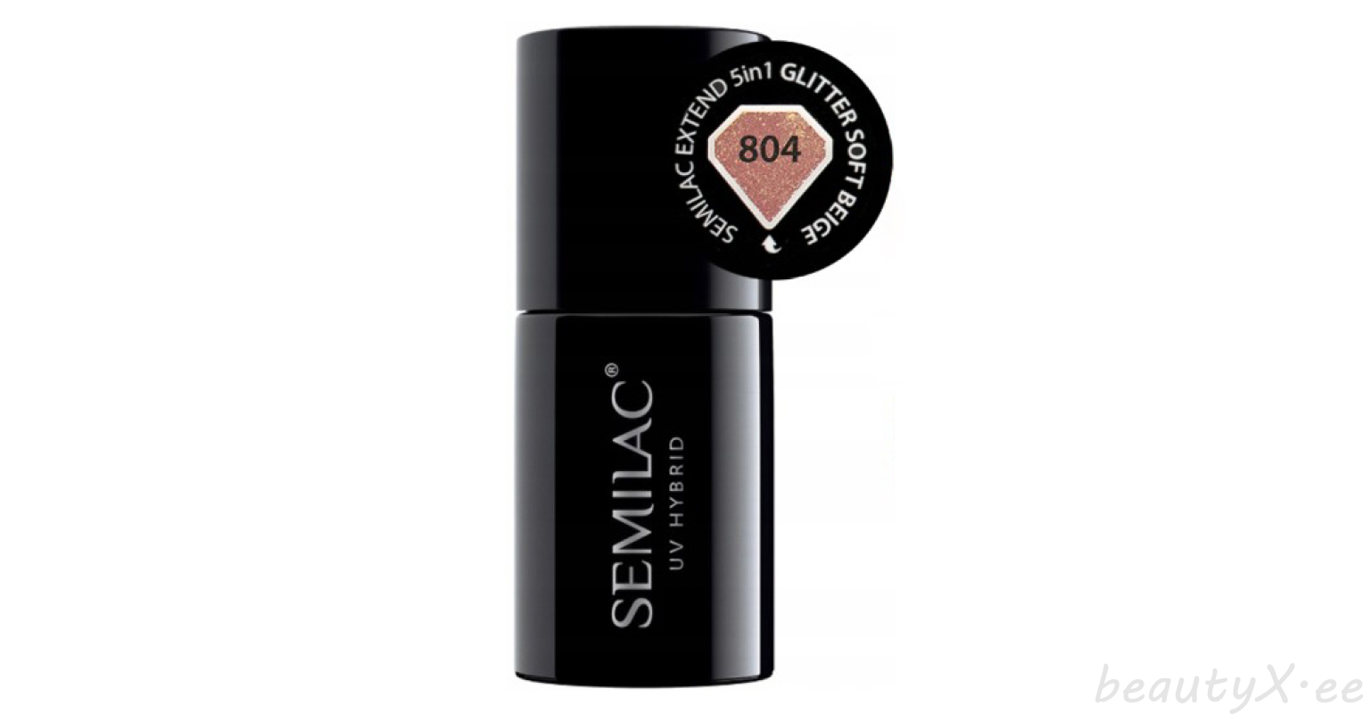SEMILAC Extend 5 in 1, 804 Glitter Soft Beige 7 ml | BeautyX.ee