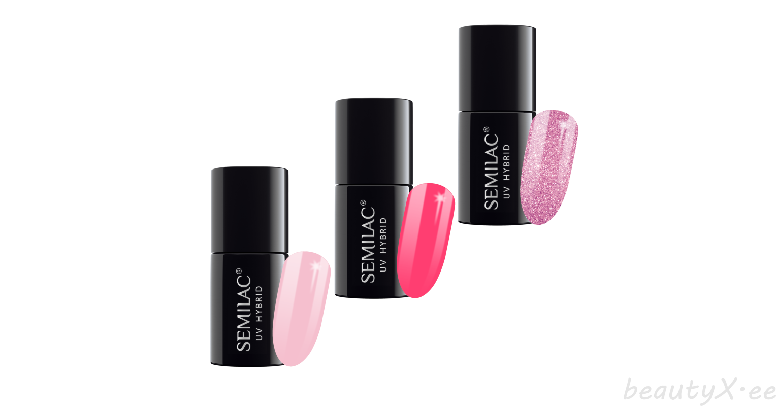 SEMILAC pink gel polishes 7ml | BeautyX.ee